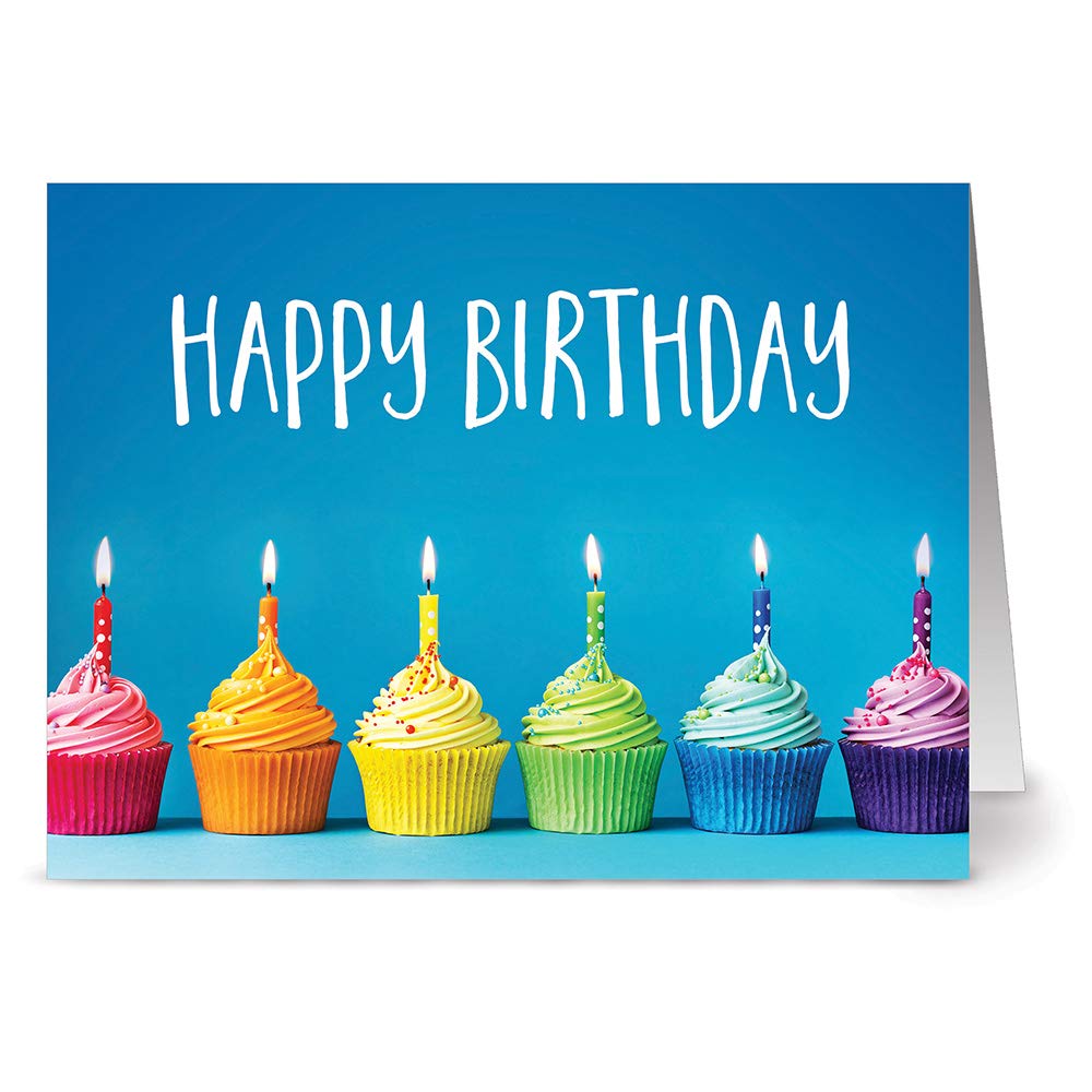 Happy Birthday Cards Bulk Assortment – 72 Pack – Rainbow Birthday – 6 Unique Designs – YELLOW ENVELOPES INCLUDED – Birthday Greeting Cards – Glossy Cover Blank Inside – By Note Card Café