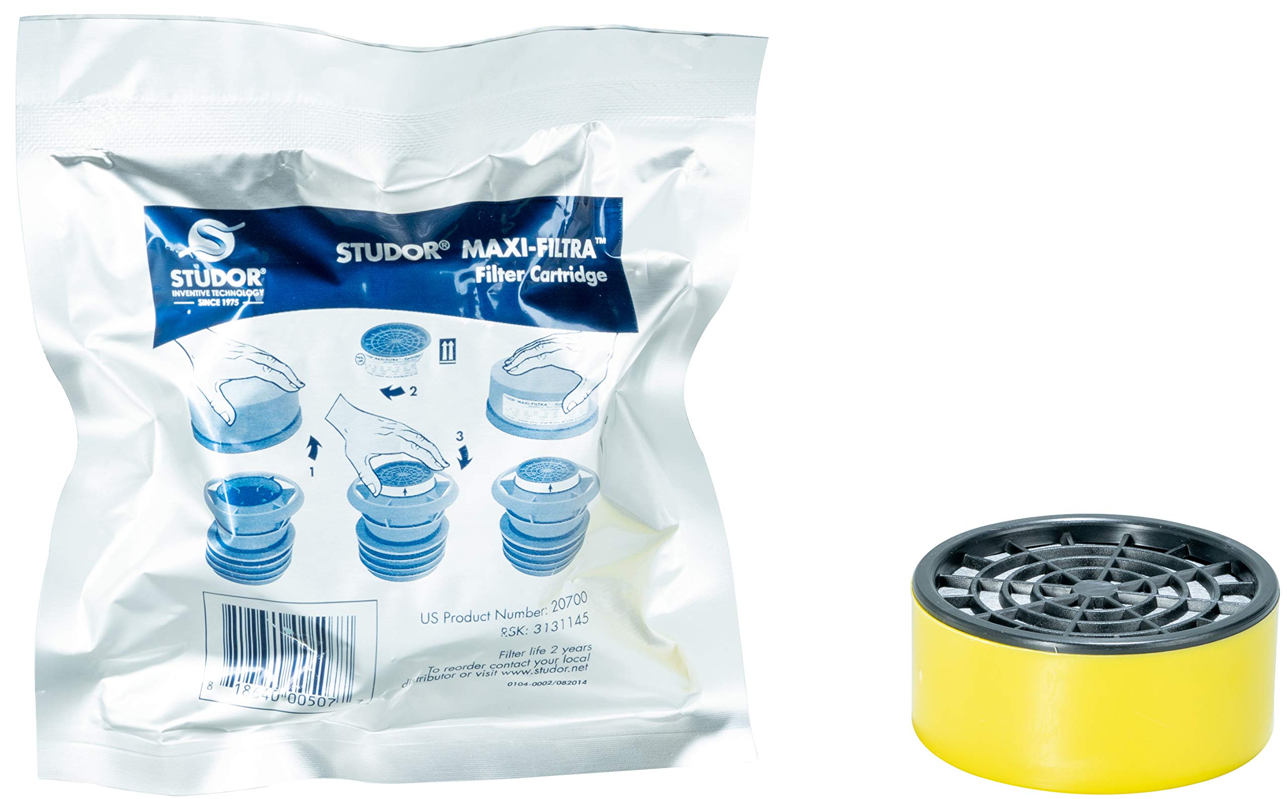 Studor 20700 Active Charcoal Replacement Cartridge for Maxi-Filtra Two-Way Vent (Pack of 20) Yellow/Black