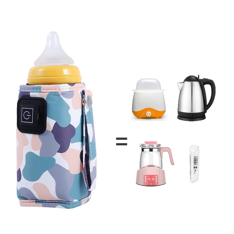 Baby Bottle Warmer,Bottle Warmer,USB Baby Bottle Warmer Three Level Temperature Adjustment Hook and Loop Design Portable Milk Bottle Heater (#1)