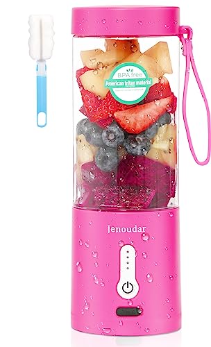 Jenoudar 18 Oz Portable Blender, Personal USB Rechargeable Blender,Personal Size Mini Blender for Shakes Smoothies, Juicer Cup with 6 Blades for Travel Sports Home,BPA free Easy to Clean