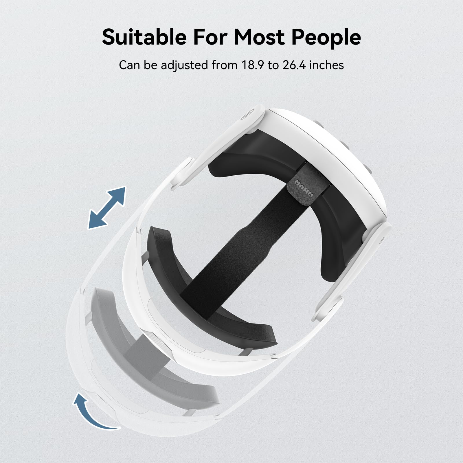 AMVR Battery Pack Head Strap for Oculus Quest 2 - Elite Strap With 6000mAh Batteries for Meta Quest2 Headset, Adjustable Band Relieve Squeeze,Foldable Frame With Fast Charging, Extend 5H Playtime