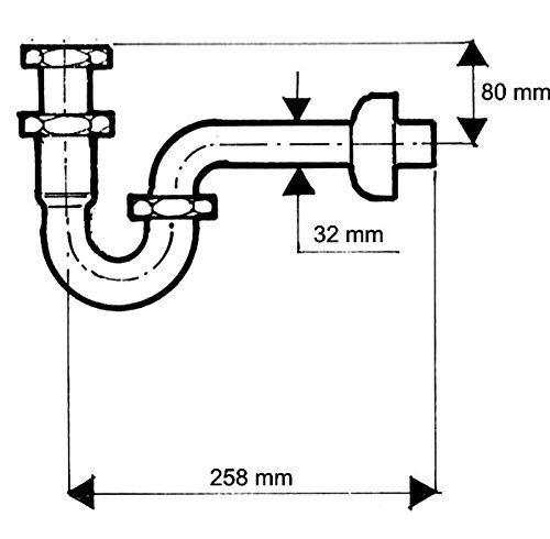 Basin Drain Waste Antique Brass P-Trap 1 1/4" Inch BSP x 32mm Decorative Sink