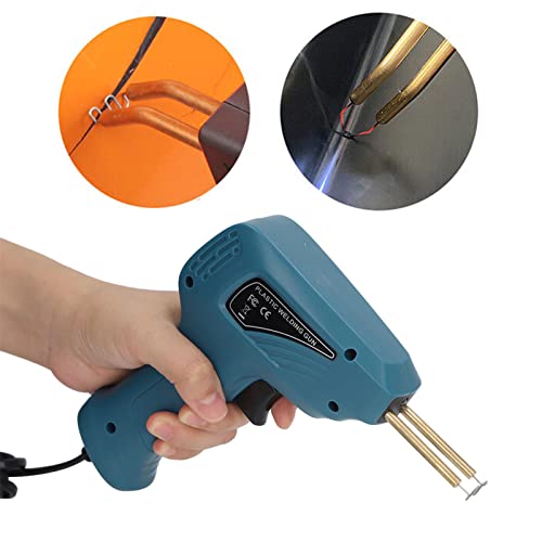 Bumper Repair Stapler Plastic Welder Gun, Stapler Welder Torch ABS Practical Spring Switch Safe Ergonomic with Staple for Garage(Cyan)