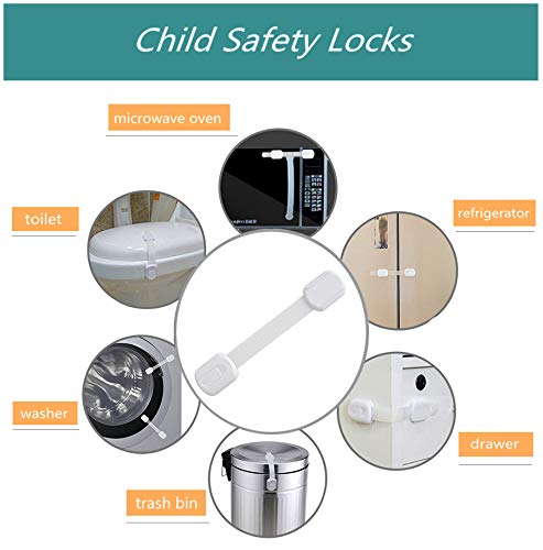 Baby Cabinet Locks Set, GIDIBII 6 Child Safety Locks + 10 Outlet Plug Covers + 8 Corner Guards, No Tools or Drilling for Drawers, Toilet, Fridge 24 Pcs Safety Kit