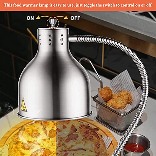 Food Warmer Commercial Heating Lamp, Adjustable Food Heat Lamp, Commercial Food Warmer Buffet Server for Parties Buffets, Buffet Restaurant Equipment,Brown
