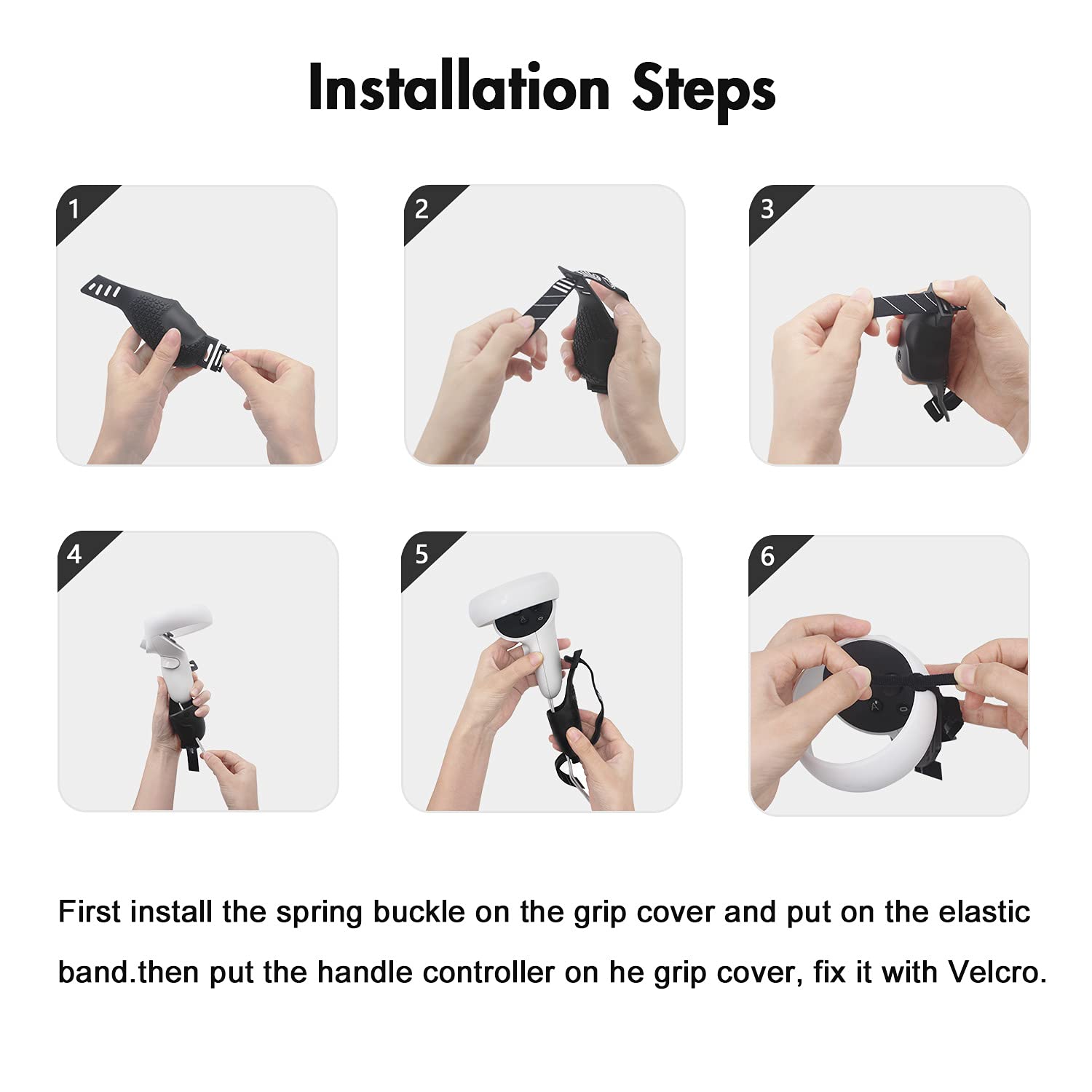 AMVR Touch Controller Grip Cover, for Meta/Oculus Quest, Quest 2 or Rift S Accessories,with Anti-Throw Straps and Handle Protective Sleeve,Made of Premium Material, Comfortable Feel, Easy Installation