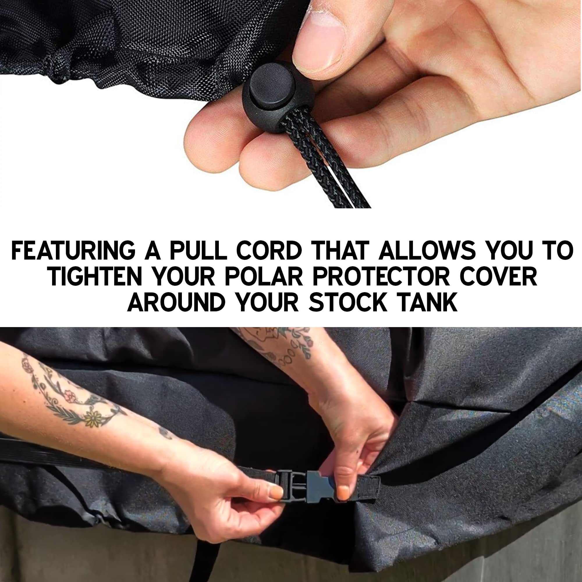 Polar Protector - (Grey) 100 Gallon Oval Stock Tank Cover Ice Water Therapy Ice Bath Cover Cold Water Cover 100 Gallon Oval Stock Tank Waterproof Rip Proof Tough Keeps Tanks Clean