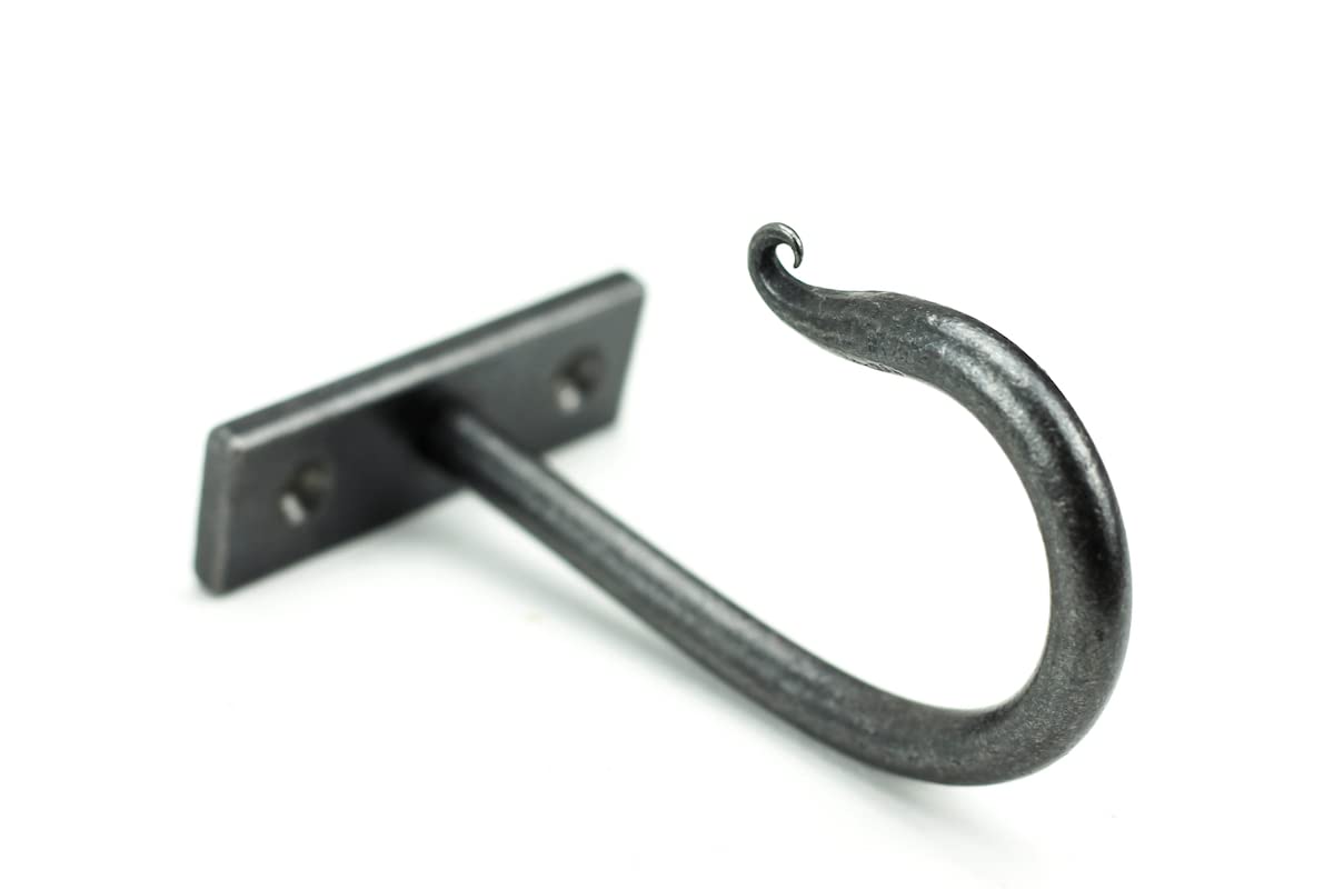 Undermount Classic Style Ceiling Hook | Hand Forged Wrought Iron | Black Dog Ironworks