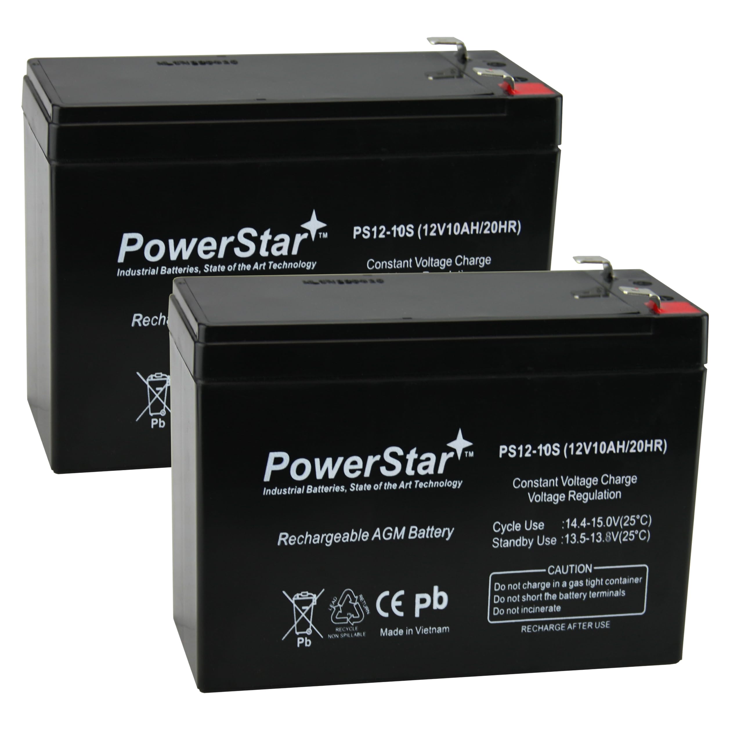 PowerStar - 2 Year Warranty 12V 10AH Battery for eZip 500. 2 Pack
