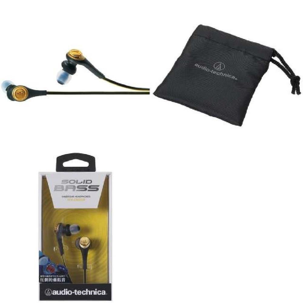 Audio Technica SOLID BASS Inner Ear Headphones Black Gold ATH-CKS550 BGD