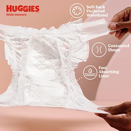 Huggies Little Movers Baby Diapers, Size 4 (22-37 lbs), 22 Ct