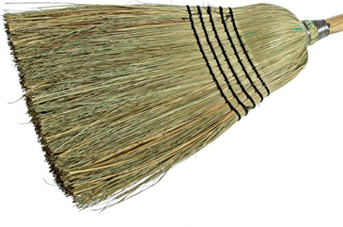 Carlisle FoodService Products 4135067 Commercial Corn Broom with Solid Wood Handle, 12" Wide