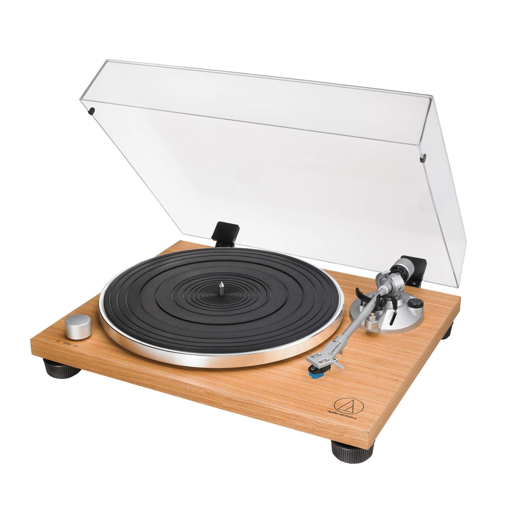 Audio-Technica AT-LPW30TK Fully Manual Belt-Drive Turntable, 2 Speed, Adjustable Dynamic Anti-skate Control