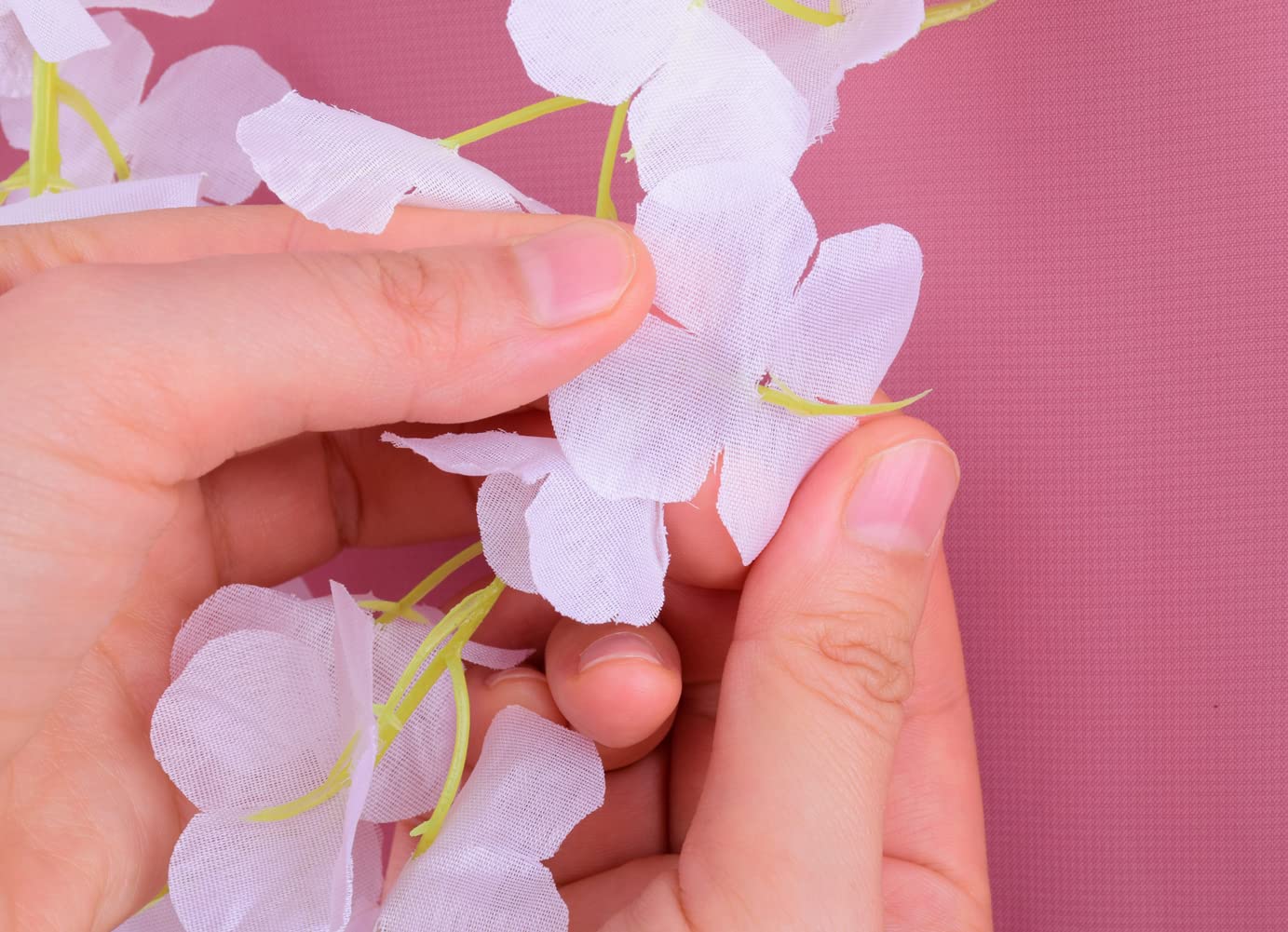 MARTHA&IVAN 26 Stems Artificial Wisteria Garland Fake Wisteria Vine Hanging Flower Bush String for Wedding Garden Party Decoration (26 Stems White)