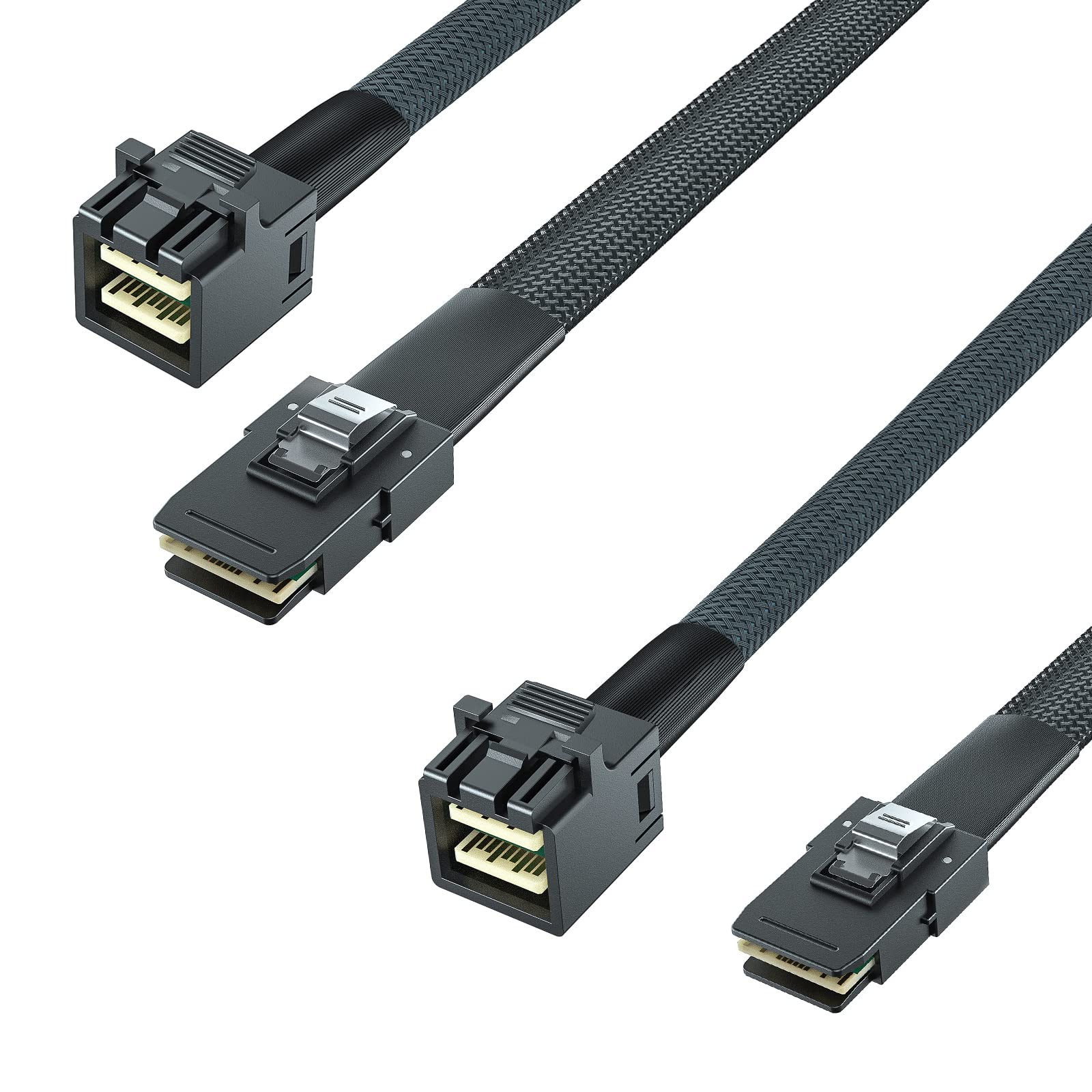 SFF-8643 to SFF-8087 Internal Mini SAS HD Cable, Compatible with Raid Controller Hard Drive, 100-Ohm, 0.8-m(2.6ft), 2 Pack