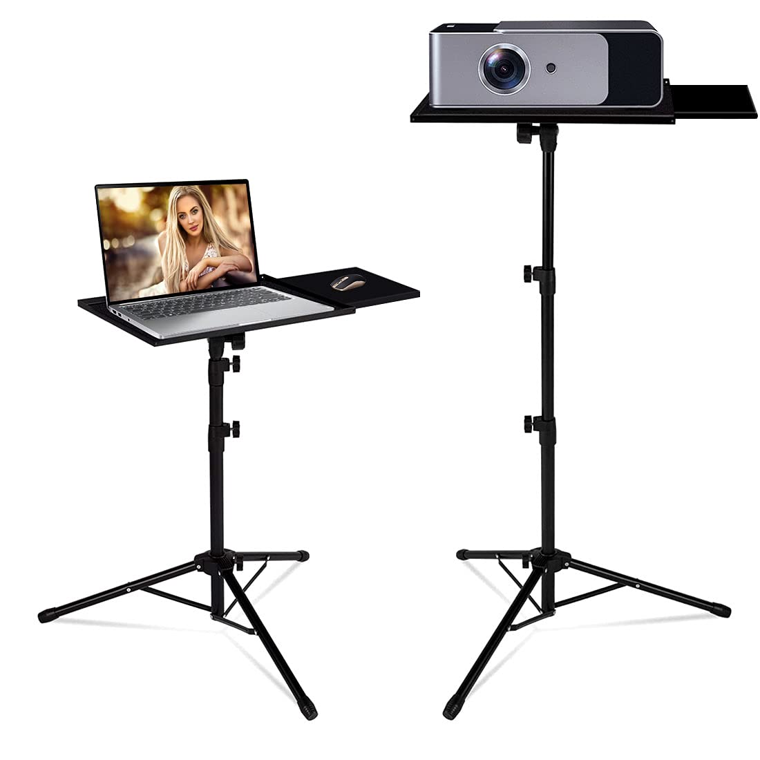 HQISTAR Professional Projector Tripod Stand, Universal Laptop Tripod Stand Folding DJ Equipment Stand with Portable Travel Bag for Stage Studio Home Theater,Height Adjustable 22 to 63 Inch