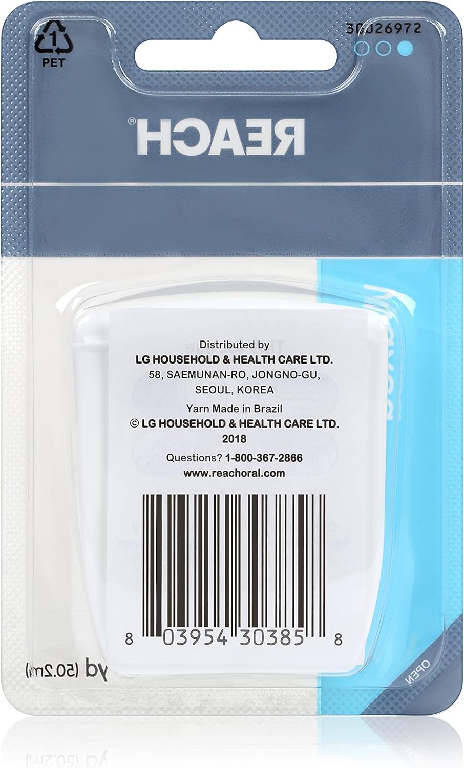 Reach Waxed Floss Unflavored - 55 yds, Pack of 6