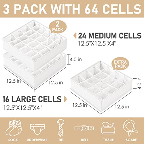 Criusia 11 Pack Underwear Drawer Organizers, Foldable Fabric Closet Cabinet Organization and Tear-Resistant Storage Boxes for Sock, Toys, Underwear, Bra, Clothes, Ties