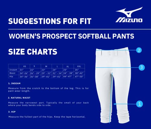 Mizuno Womens Prospect Softball Pant, Black, Small US