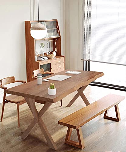 jinhuajinwei Solid Wood Long Desk for Home Ofiice Modern 55 inch Wide Computer Thick Sturdy Wooden Table