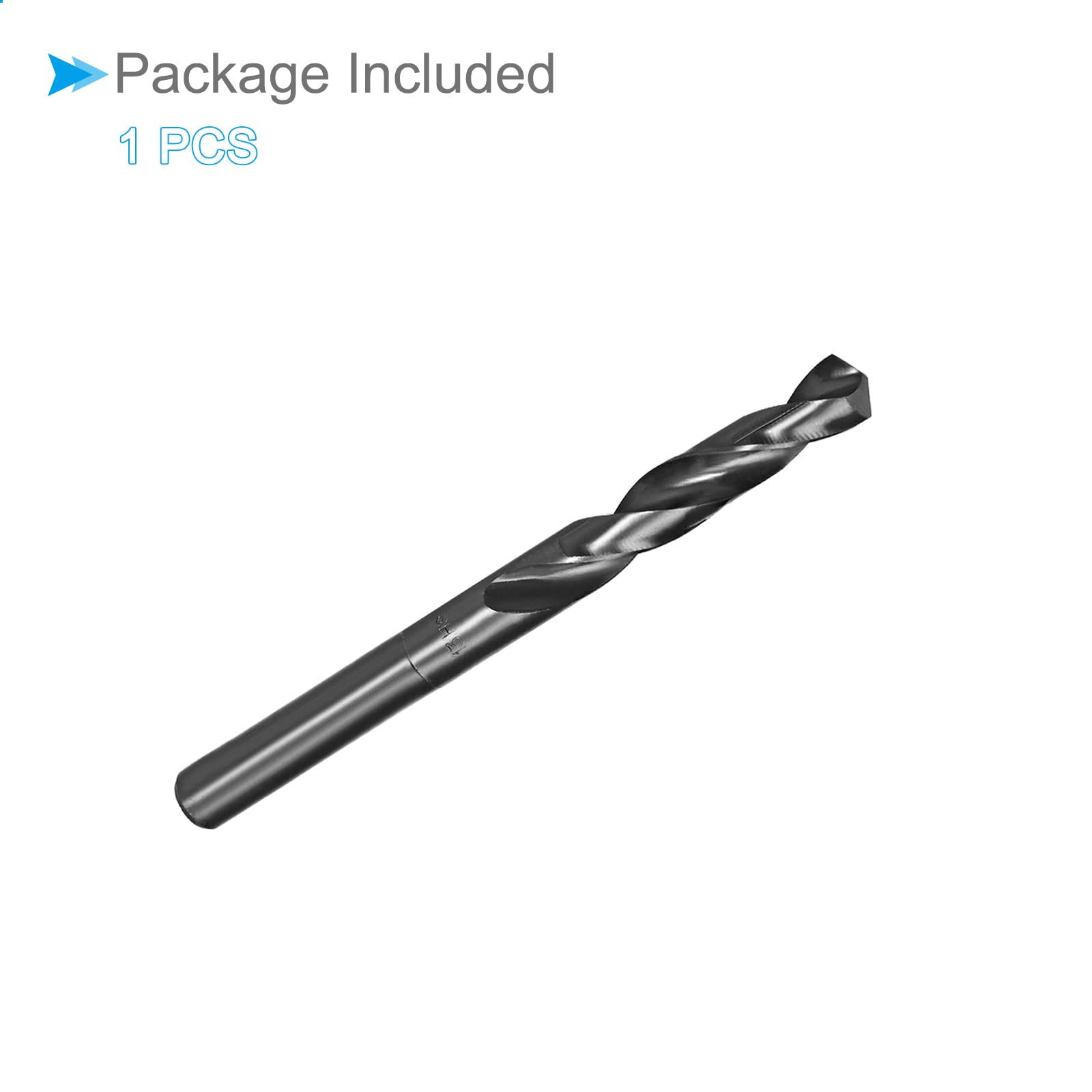 CoCud Reduced Shank Drill Bit, 13mm Cutting Edge 1/2" Shank, Nitride Coated High Speed Steel 6542 Twist Drill Bits - (Applications: for Stainless Steel Metal Wood)