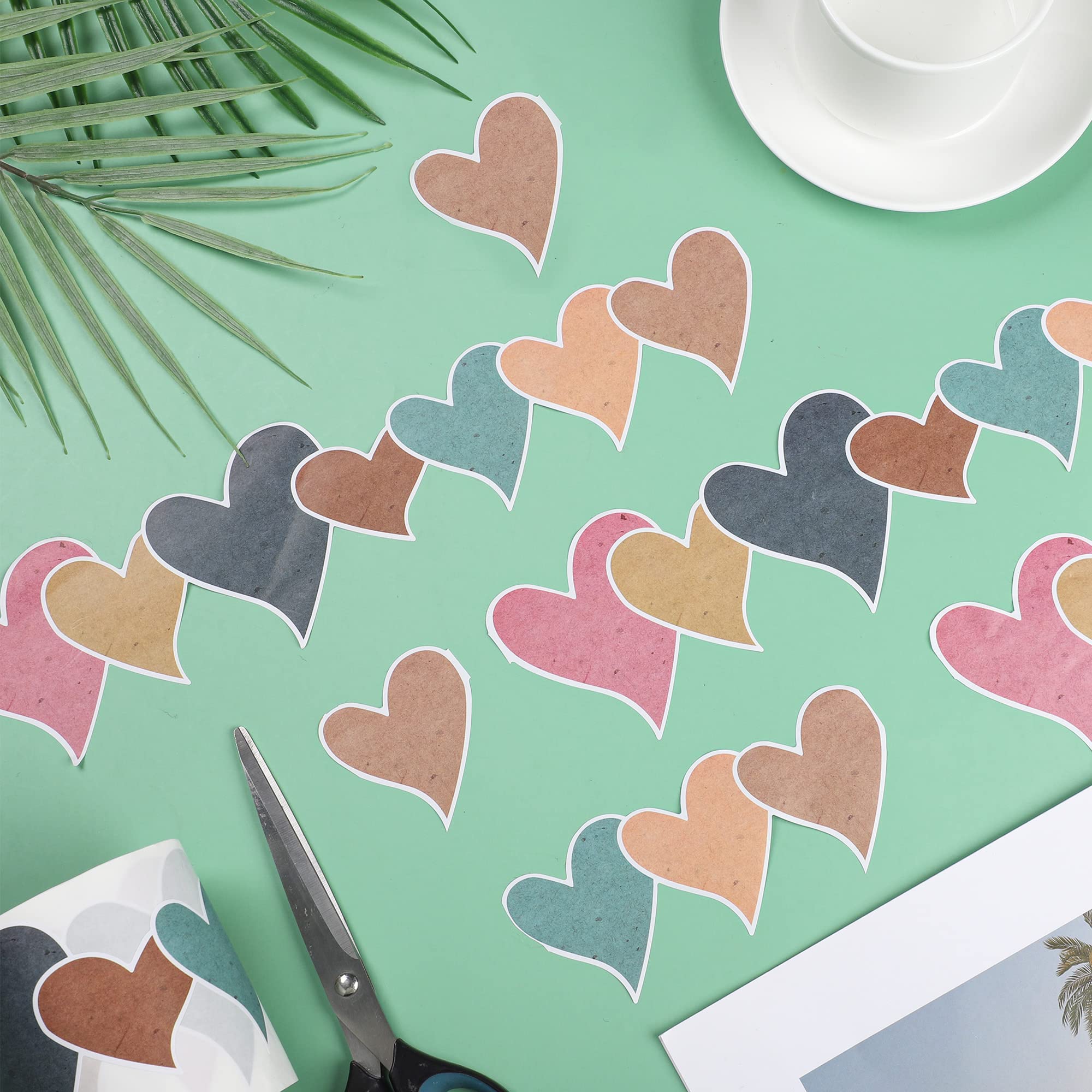 Boho Retro Bulletin Board Borders Heart Bulletin Board Stickers Decorative Paper Border Trims Everyone is Welcome Borders Self-Adhesive for School Classroom Blackboard Desk Office Home, 65.6Ft