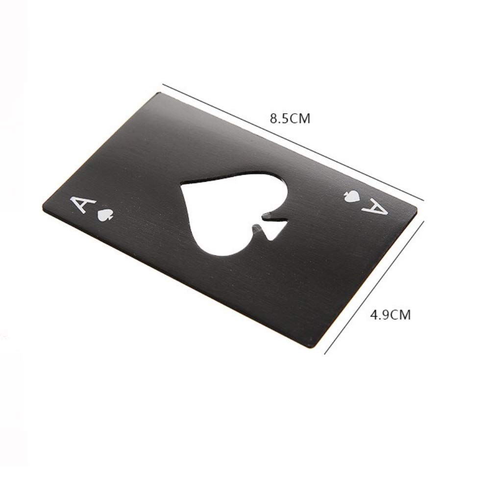 CheeseandU 12pcs Bottle Opener, Stainless Steel Spades A Creative Poker Shaped Casino Bottle Opener Suits for Wallet Beer Bottle Opener Beer Starter,Black