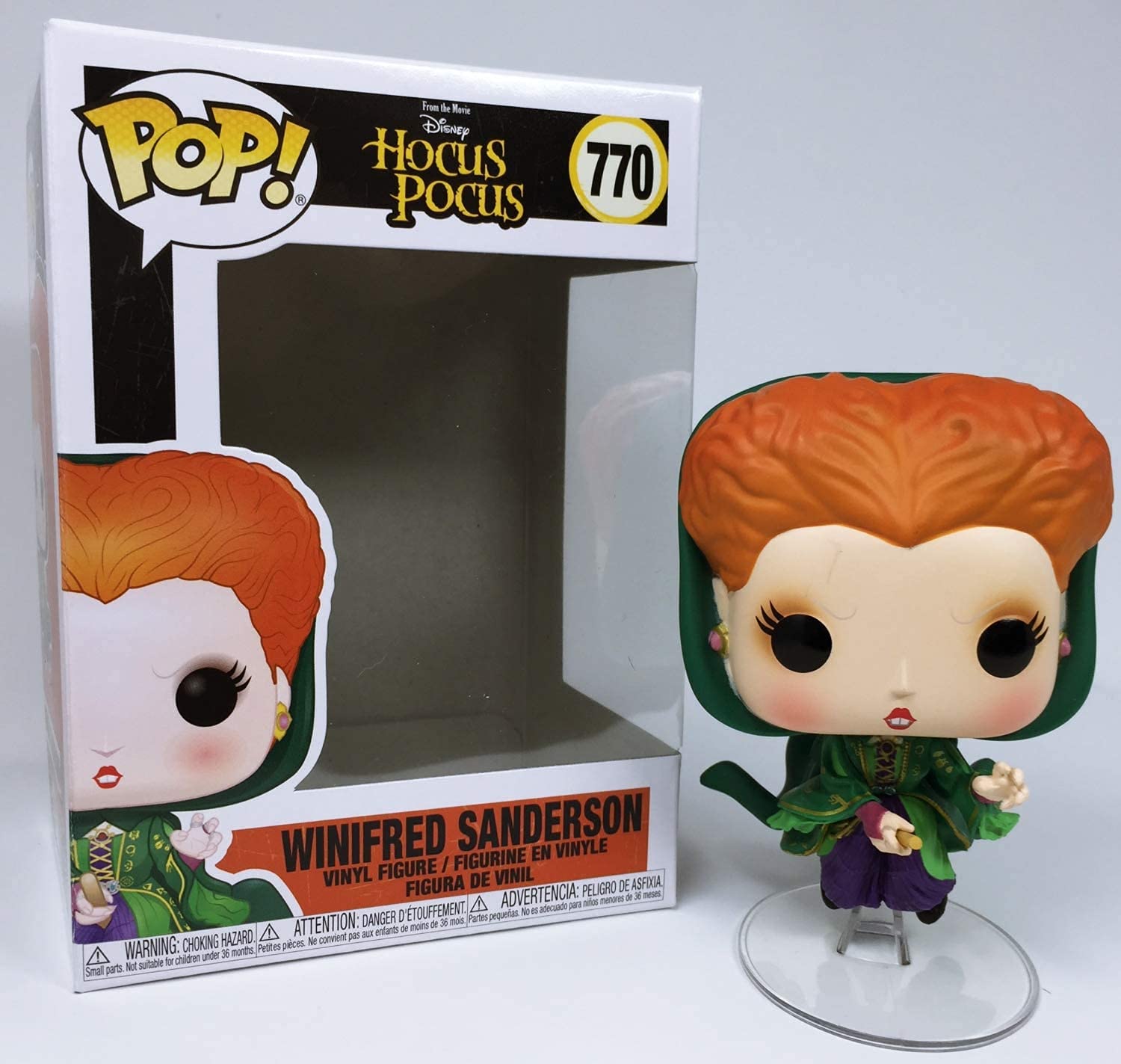 POP Disney: Hocus Pocus - Winifred Sanderson Flying Funko Vinyl Figure (Bundled with Compatible Pop Box Protector Case), Multicolored, 3.75 inches