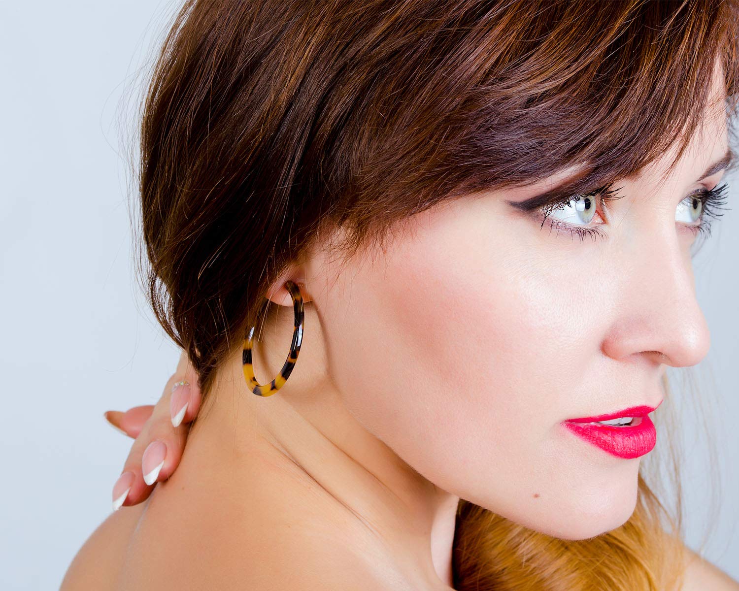 BaubleStar Tortoise Shell Resin Hoop Earrings Acrylic Round Circle Dangle Blond Amber Ear Drops Fashion Jewelry for Women