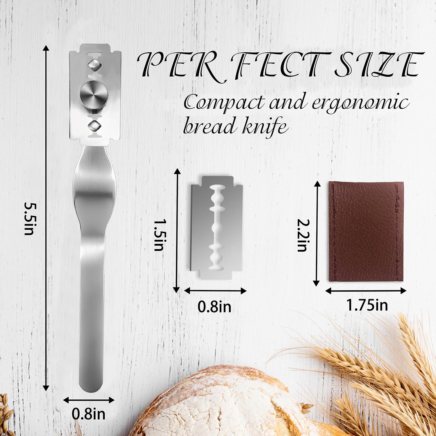 Sysmashing Premium Bread Lame for Dough Scoring Knife,Stainless Steel Bread scoring tool, Tool Sourdough Slashing with 5 Blades Included Leather Protector Cover