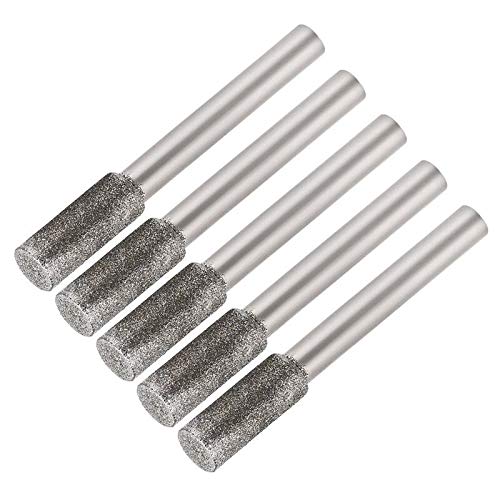 DUO ER 5pcs Diamond Coated Cylindrical Burr 4mm Chainsaw Sharpener Stone File Chain Saw Sharpening Carving Grinding Tools (Color : Diamond 6mm)