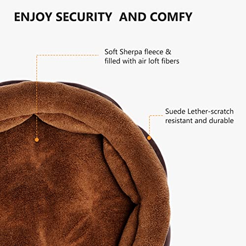 Fostanfly Cat Beds for Indoor Cats, Fluffy Puppy Bed for Small Dog Bed Washable, Calming Pet Beds Donut Round Doggy Bed Super Cozy