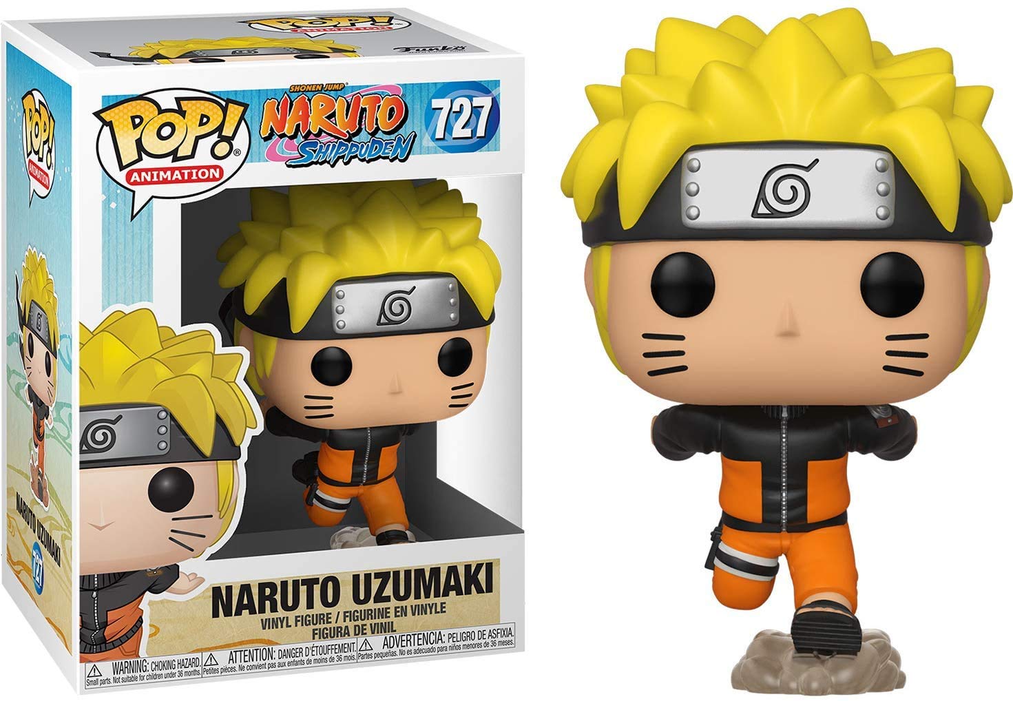 POP Naruto Shippuden - Naruto Uzumaki (Running) Funko Vinyl Figure (Bundled with Compatible Box Protector Case), Multicolor, 3.75