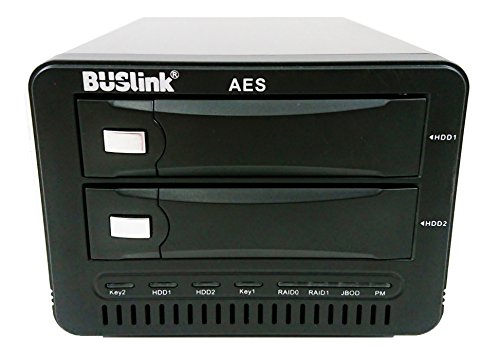 BUSlink CSE-36TB2G2KKC 36TB Colateral Dual Key HDD 2-Bay RAID 0 Striping USB 3.2 Gen 2/eSATA CipherShield FIPS 140-2 256-bit AES HIPAA Hardware Encrypted External Desktop Drive