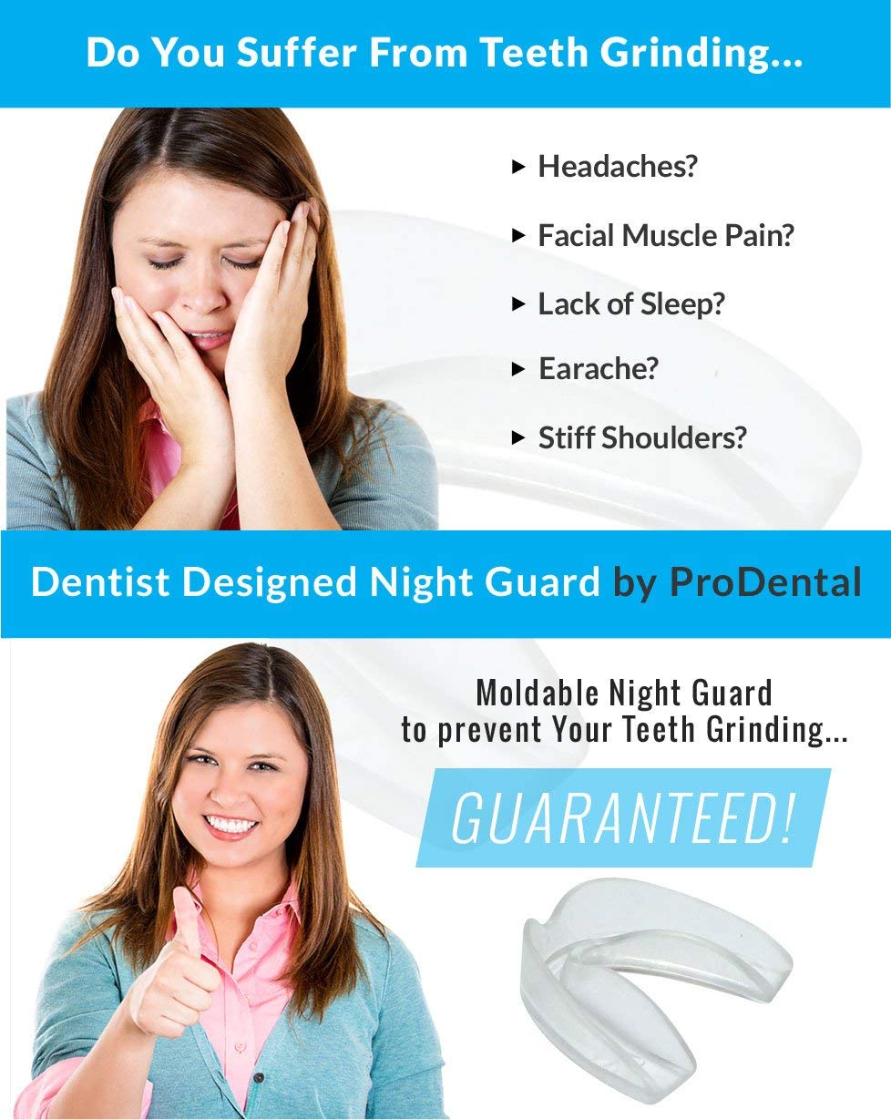 Professional Mouth Guard for Grinding Teeth - 6 Customizable Dental Guards - 2 Sizes, USA Made, BPA Free, Eliminate Bruxism, Teeth Clenching, Also for Sports & Teeth Whitening