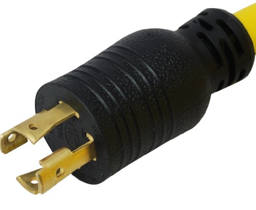 Conntek YL1430520S 30 4 Prong to 15/20 Amp Generator Y-Adapter, Yellow/Blue