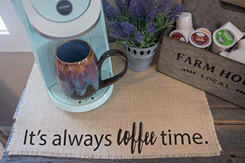 Coffee Maker Mat - The ORIGINAL Burlap Placemat for your Keurig - Made in the USA
