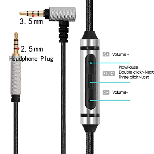 FAAEAL QC35 Cable Aux Cord Replacement for Bose 700 QuietComfort QC45 QC35II QC25 Noise Cancelling Headphones, JBL E45BT E55BT E65BTNC Earphone,2.5mm to 3.5mm Extension Aux Cord(4.9ft)