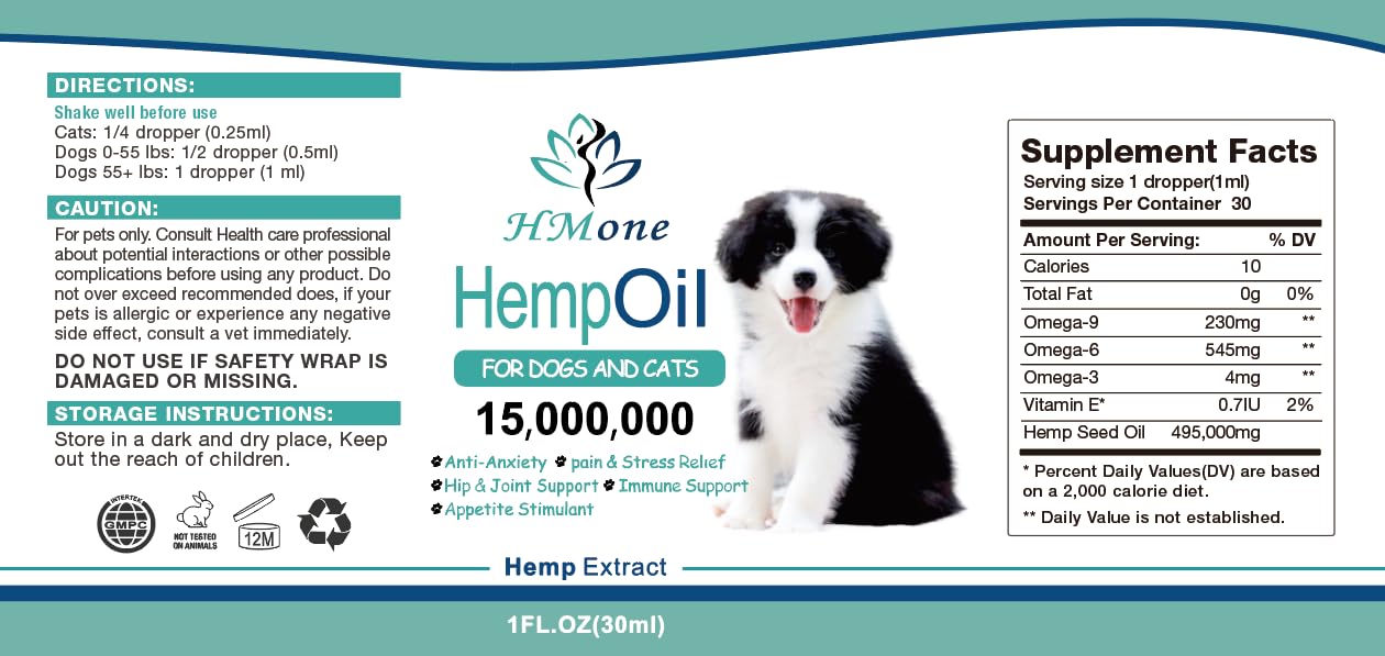 Dog Relaxants Dog Herbal Supplements Oil for Cat Drops Hip and Joint Support