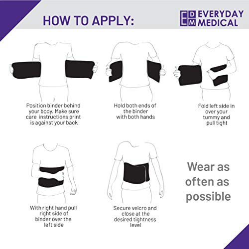 Everyday Medical Abdominal Binder Post Surgery - with Bamboo Charcoal Accelerate Healing and Reduce Swelling After C-Section, Abdomen Surgeries, Tummy Tuck, Bladder & Gastric Bypass Belly Girdle