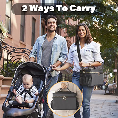 EliteMom Breast Pump Tote Bag (Patent Pending) - Stylish Pumping Bag Compatible with Spectra S1 S2 Gold, Medela, and More with Cooler for Working Moms