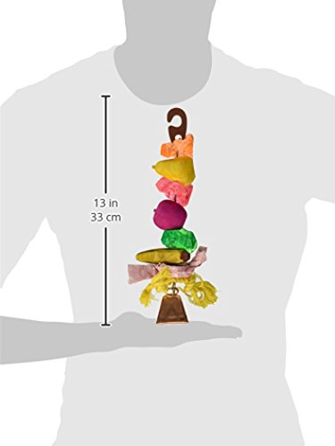 Penn-Plax Bird-Life Fruit Kabob Bird Toy with Bell β Various Textures, Materials, and Colors β Great for African Greys, Medium Birds, and Small Parrots β Large