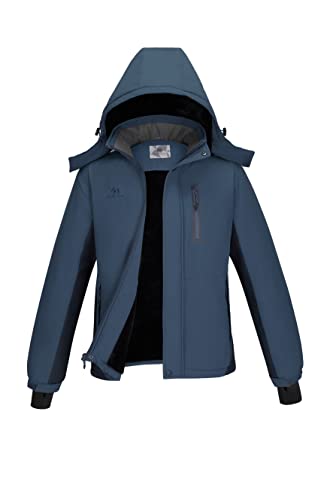 GOLDEN CAMEL Men's Winter Ski Jacket Mountain Snow Coats Waterproof Detachable Hood Windproof Fleece Rain Jackets