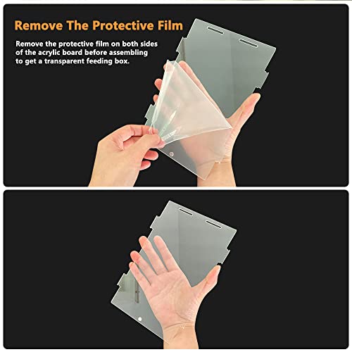 JOBEDE Acrylic Reptile Terrarium, Transparent Reptile Tank Habitat Terrariums Mini Enclosure Feeding Breeding Box with Cover for Tarantula Isopod Roach InvertebratesGecko Frog (5“x5”x8“)