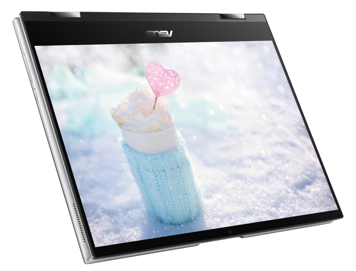 ASUS 2023 Convertible 2-in-1 Lightweight Chromebook, 12” HD IPS Touchscreen, ARM Cortex 8-Core Processor Up to 2.20GHz, 4GB Ram, 64GB SSD, Super-Fast WiFi, Chrome OS, Dale Silver (Renewed)