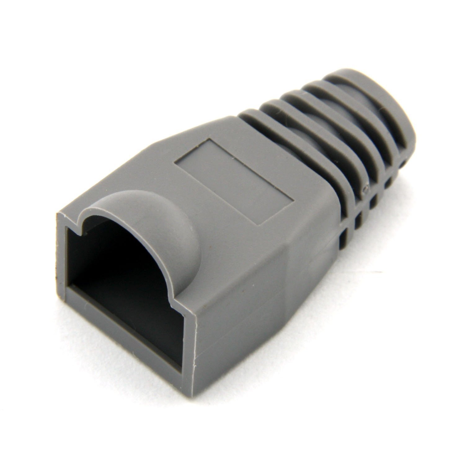 RilexAwhile 100 Pcs Gray Soft Plastic CAT5E CAT6 Ethernet RJ45 Cable Cap Connector Boots Plug Cover Strain Relief Boots (Gray)