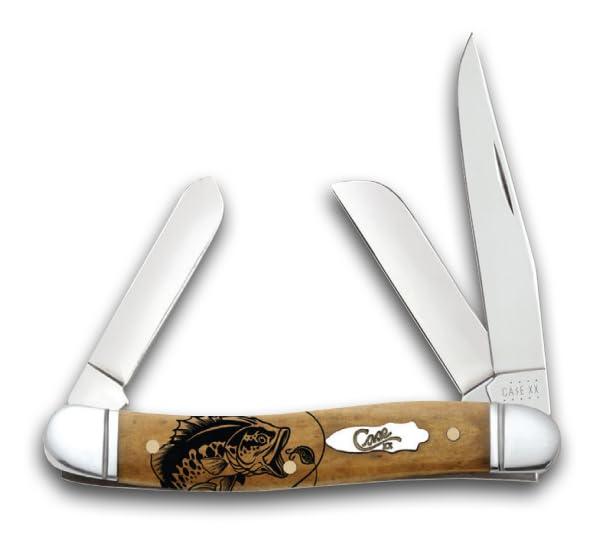 Case XX Knives Medium Stockman Bass Fishing Antique Bone Stainless Pocket Knife