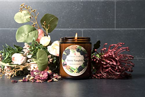 Chaconia Candles Nontoxic, Clean Burning, Long Lasting Scented Candle | Sustainably Handmade | Coconut Wax Blend | 8 oz |60-Hour Burn Time | Aromatherapy (Berry Scented Candle)