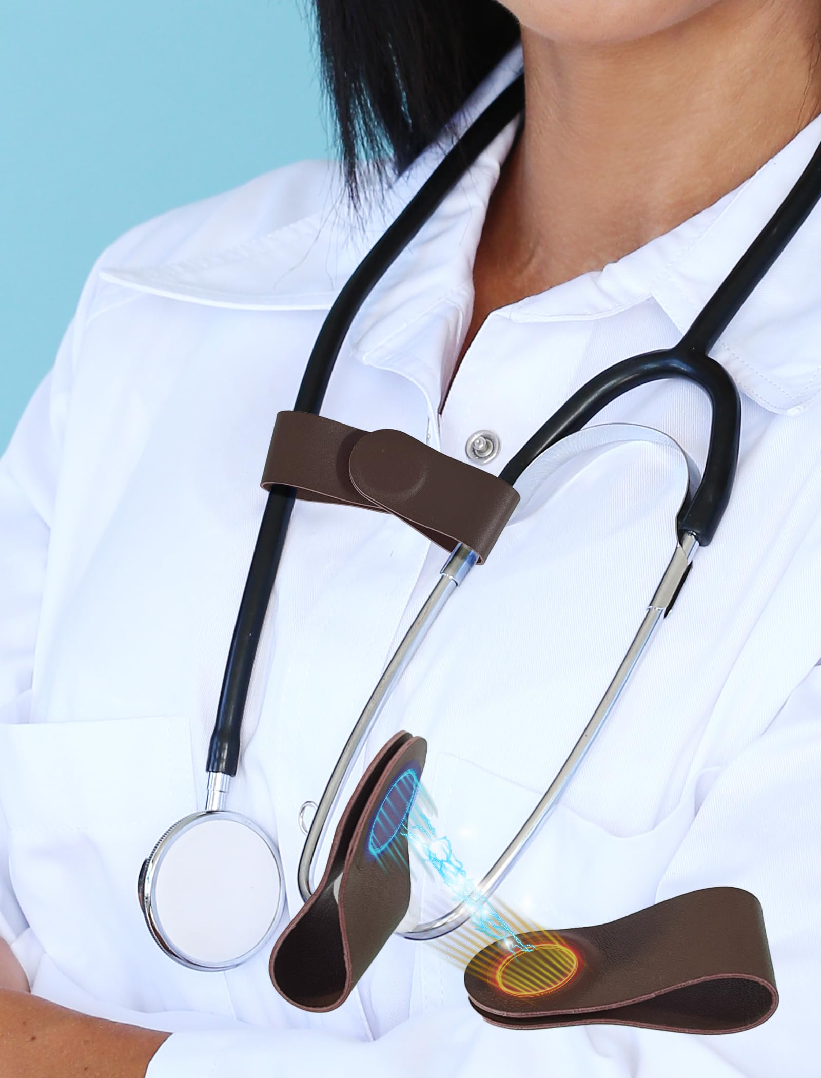 CaseLeather Stethoscope Clip for Medical Professionals, Secure Attachment for Doctors, Nurses, and Students - Compatible with 3M Littmann Classic III, Lightweight II S.E Lightweight and Stylish Design