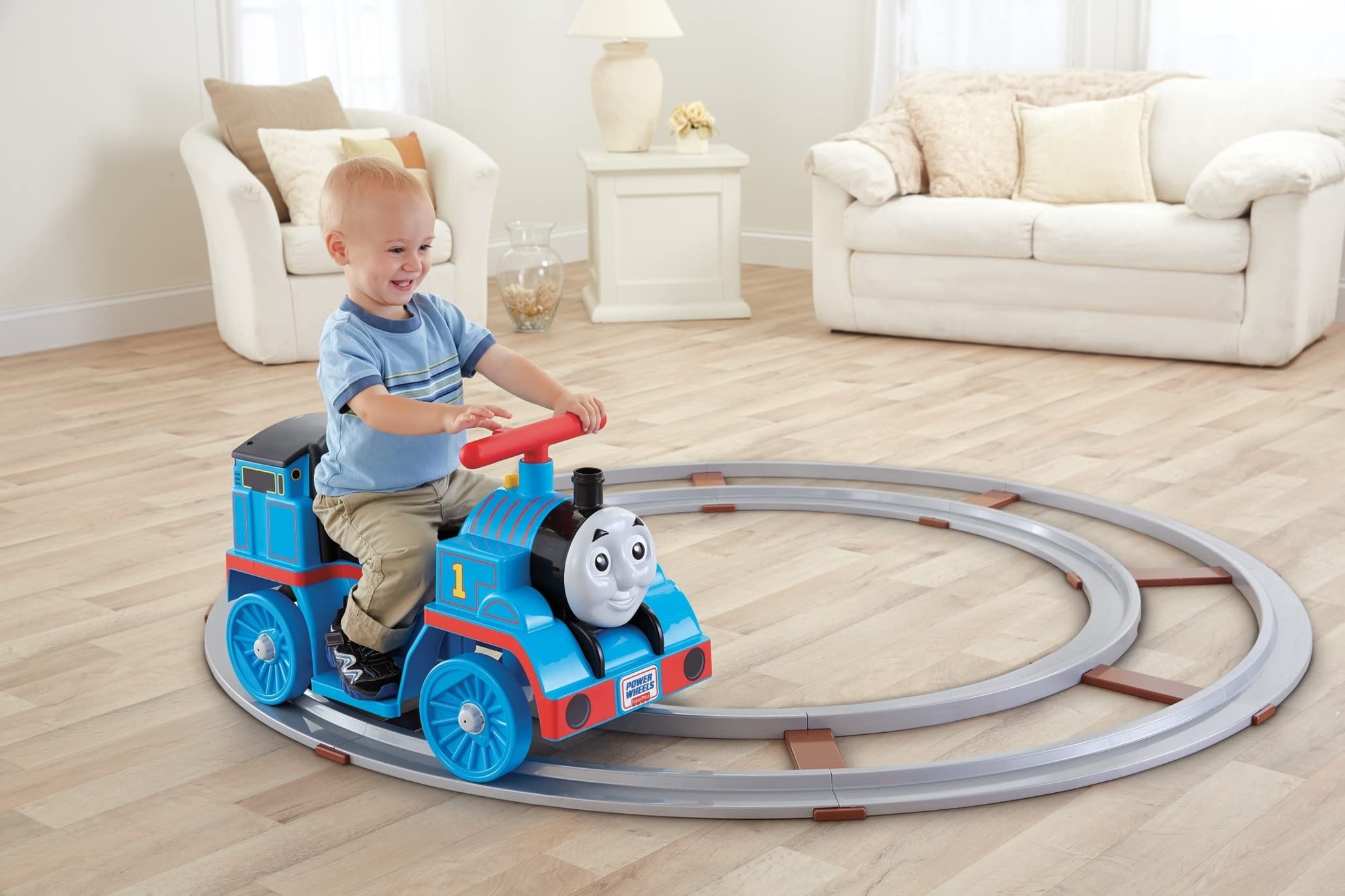 Fisher-Price Power Wheels Thomas and Friends Thomas vehicle with track, 6V battery-powered ride-on toy train for toddlers ages 1 to 3 years (Amazon Exclusive)